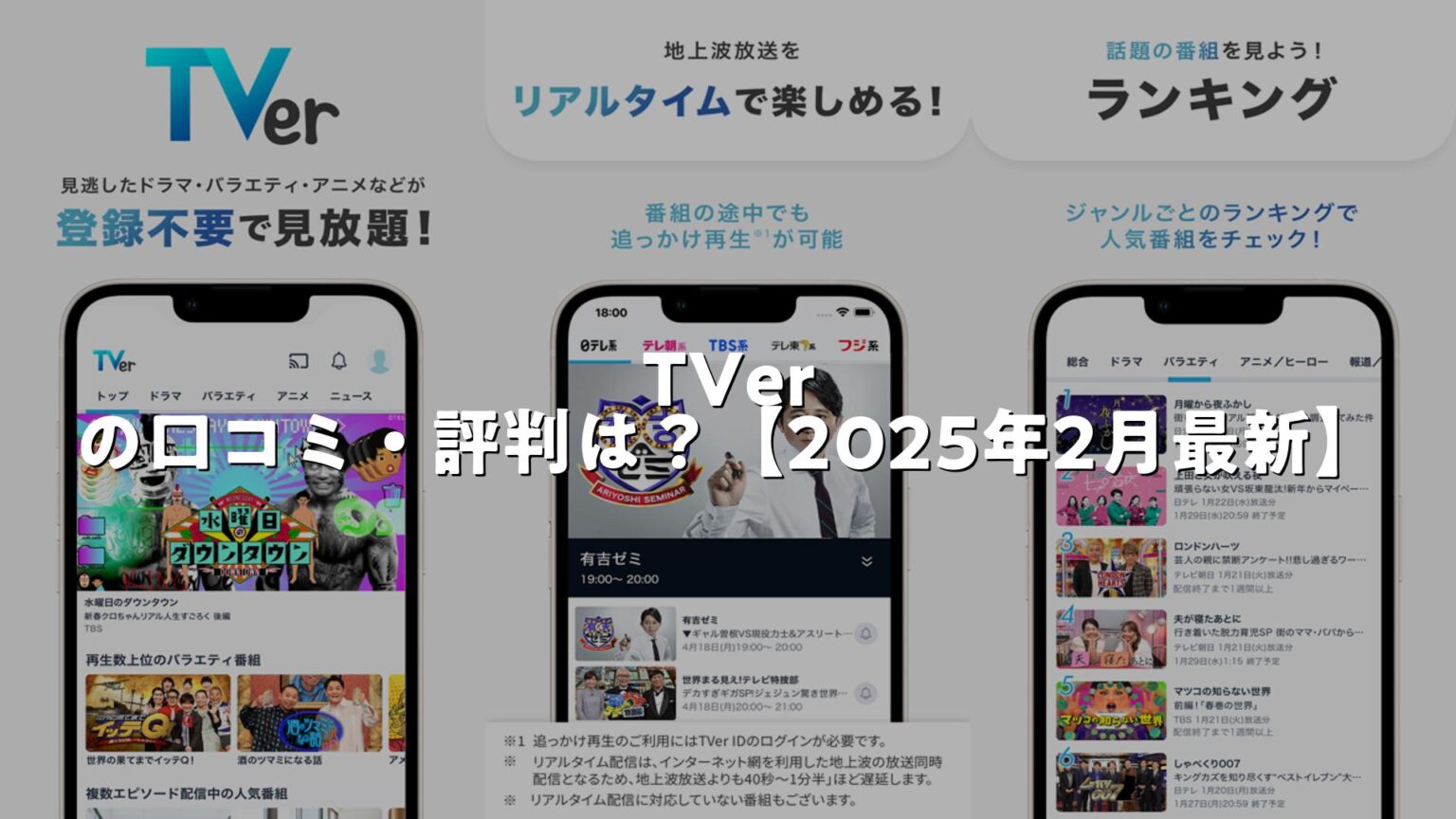 TVer(ティーバー) 民放公式テレビ配信サービスのアプリの口コミ・評判は？【2025年2月最新】 | AppMatch