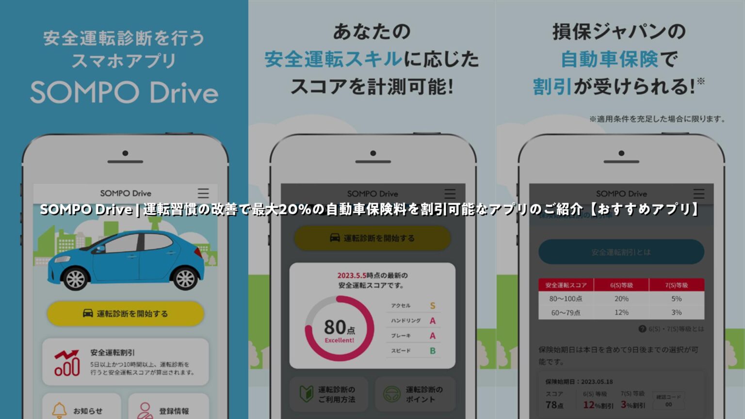 SOMPO Drive | 運転習慣の改善で最大20%の自動車保険料を割引可能なアプリのご紹介【おすすめアプリ】 | AppMatch